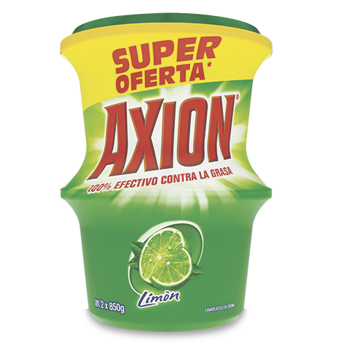 Lavaplatos AXION Crema Limon 850Gx2U