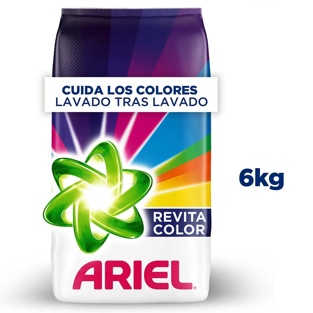 DETERGENTE EN POLVO ARIEL REVITACOLOR 6KG