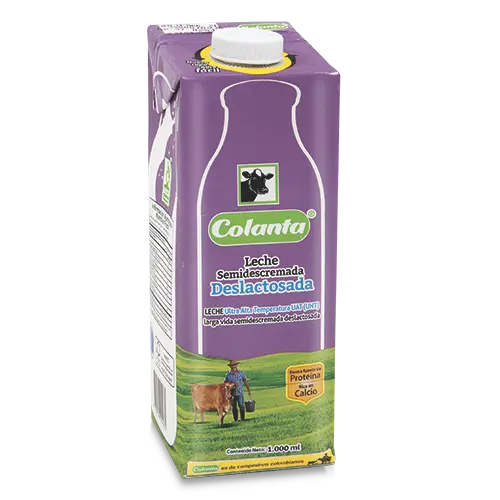 LECHE DESLACTOSADA SEMIDESCREMADA COLANTA UHT EDGE 1000ML